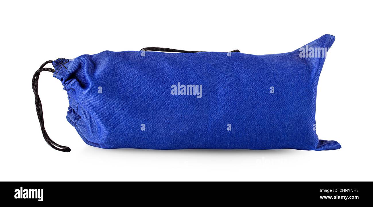 The blue cloth bag isolated on white background Stock Photo - Alamy
