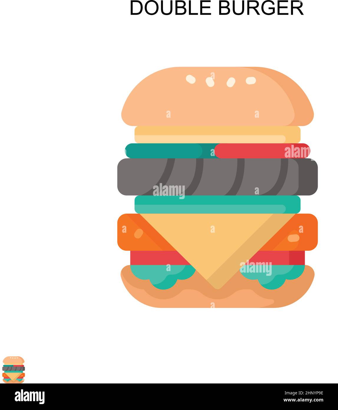 Double burger Simple vector icon. Illustration symbol design template ...