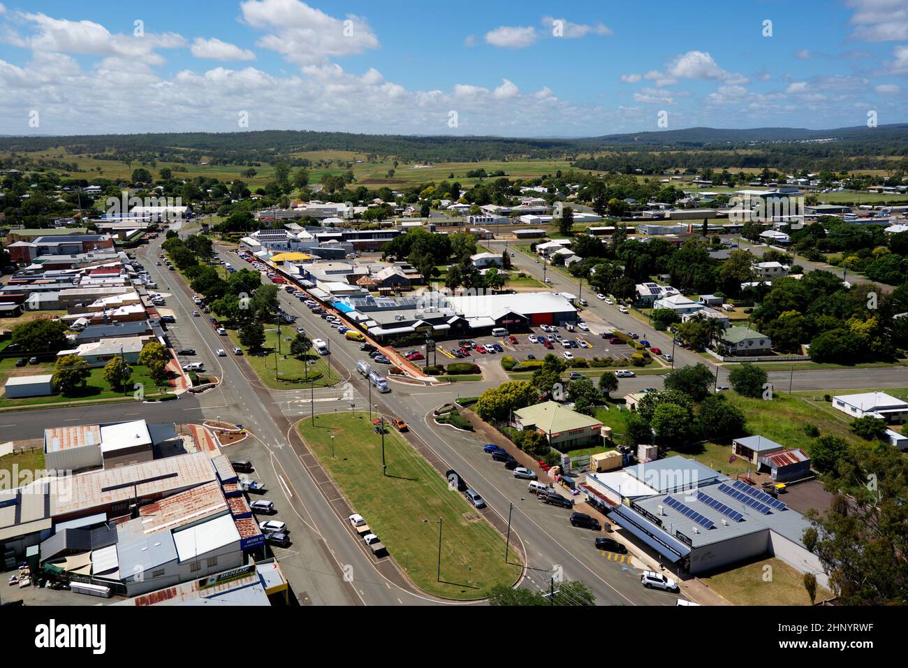 Aerial of the small village of Murgon Queensland Australia Stock Photo ...
