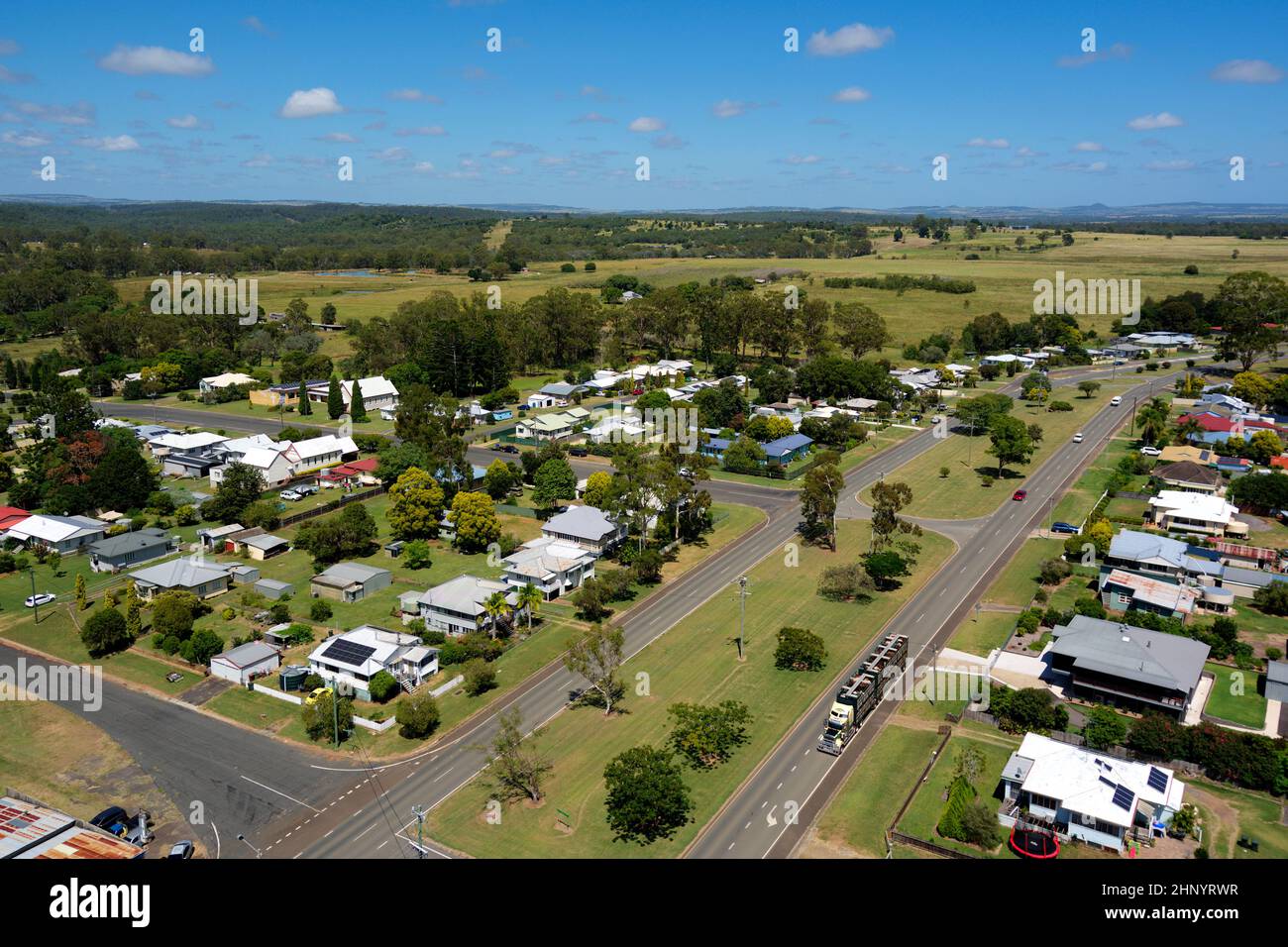 Aerial of the small village of Murgon Queensland Australia Stock Photo ...