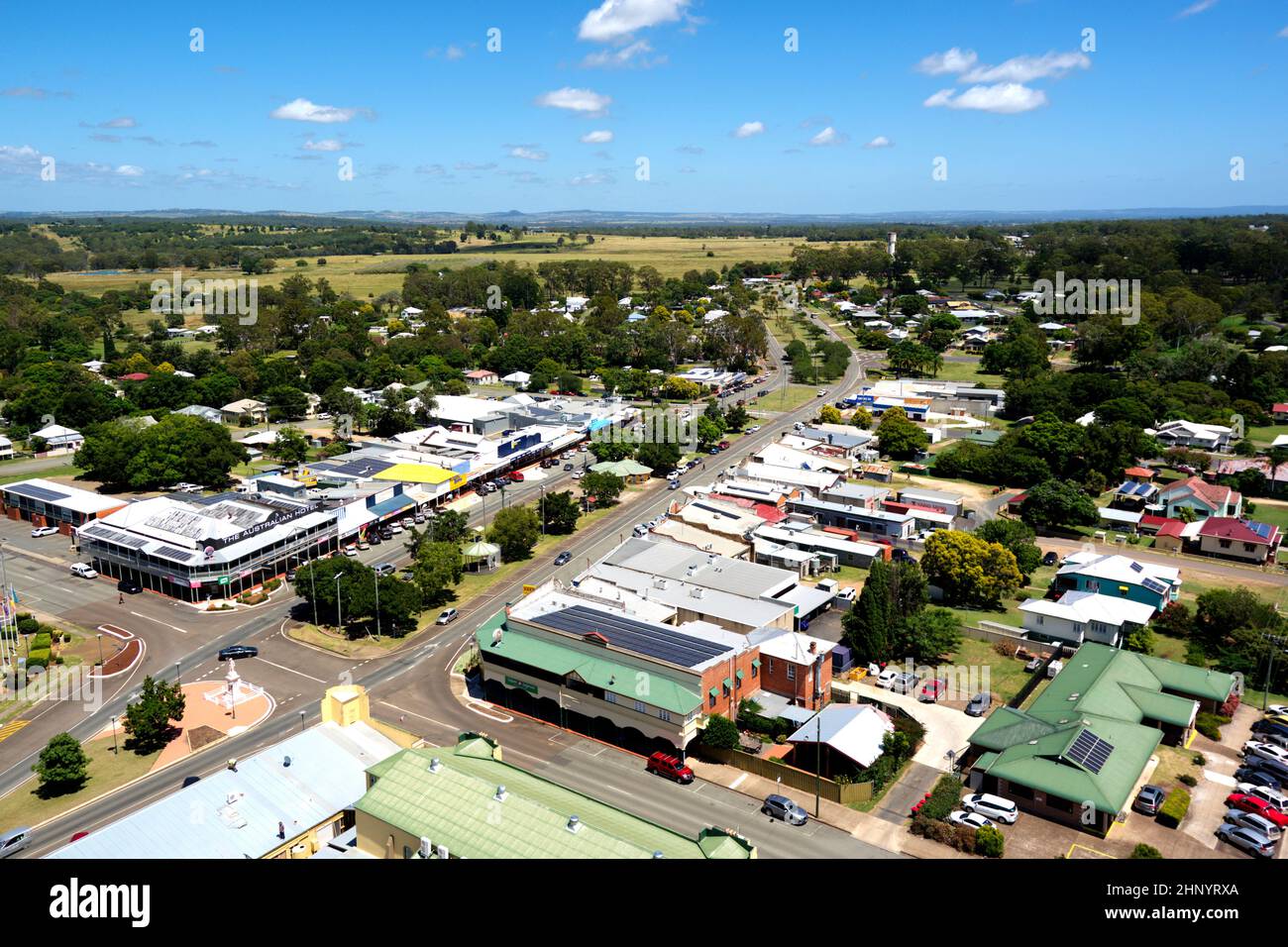 Aerial of the small village of Murgon Queensland Australia Stock Photo ...