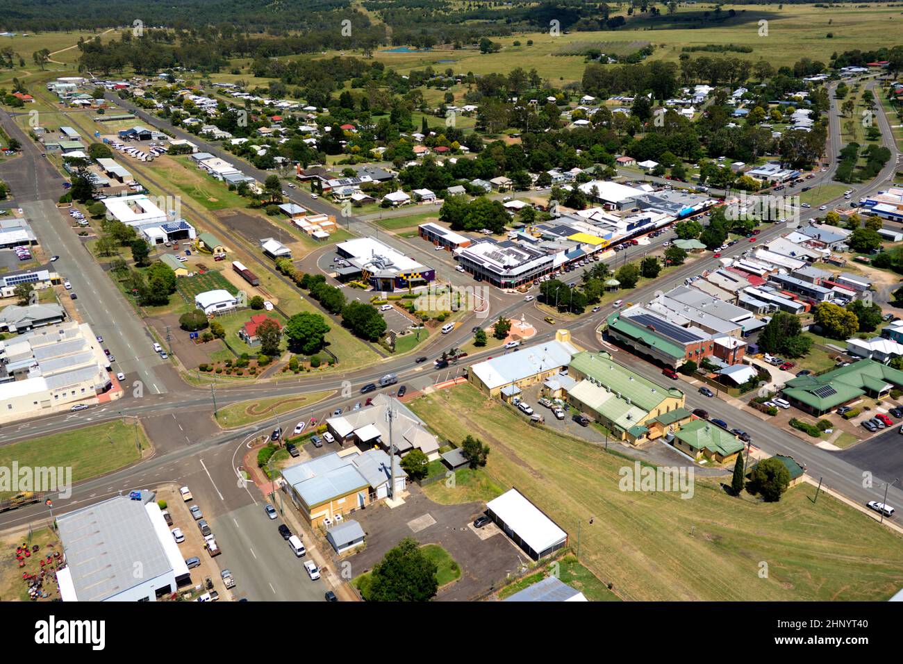 Aerial of the small village of Murgon Queensland Australia Stock Photo ...