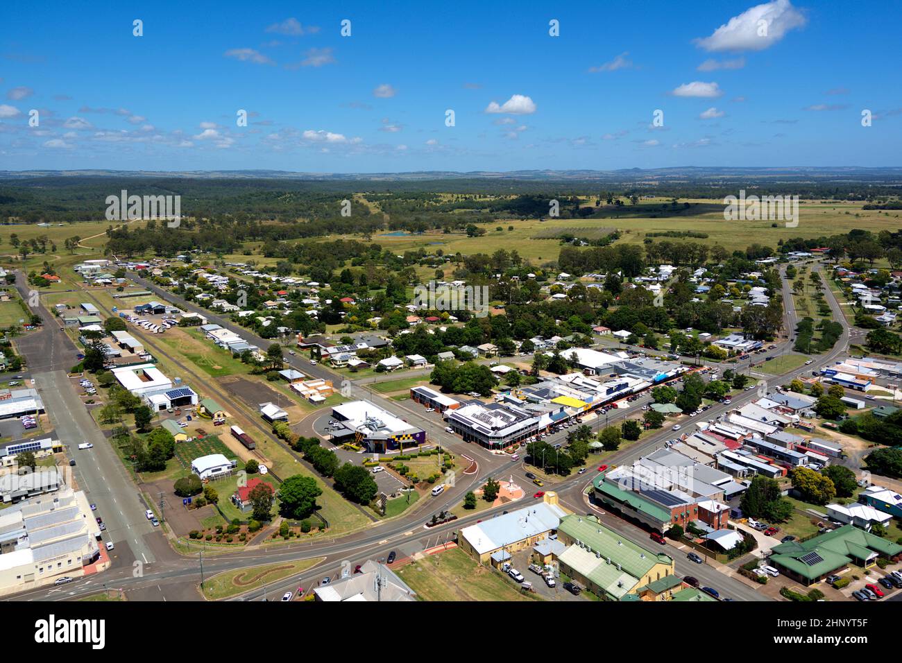 Aerial of the small village of Murgon Queensland Australia Stock Photo ...