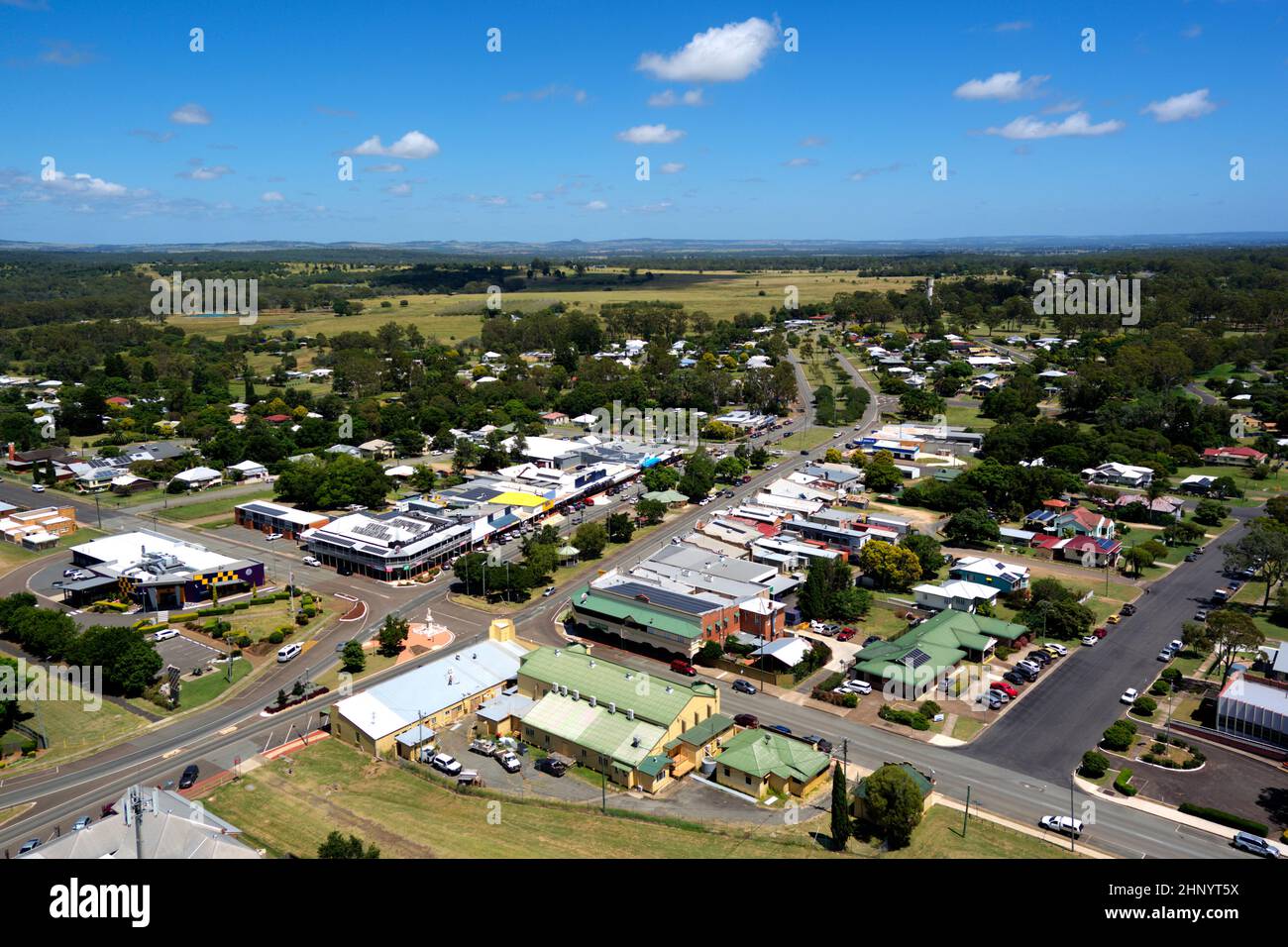 Aerial of the small village of Murgon Queensland Australia Stock Photo ...
