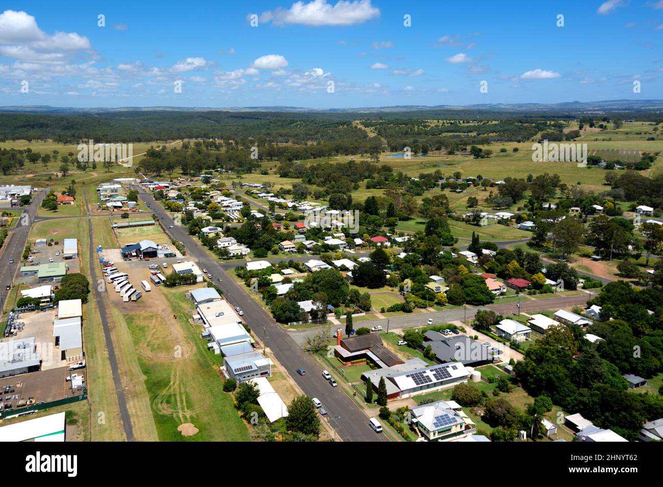 Aerial of the small village of Murgon Queensland Australia Stock Photo ...