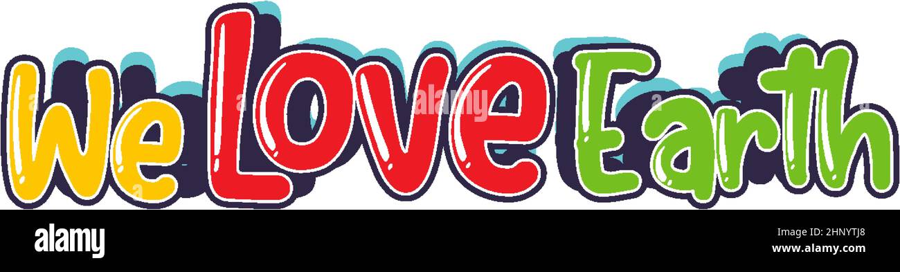 We love Earth typography logo design illustration Stock Vector Image ...