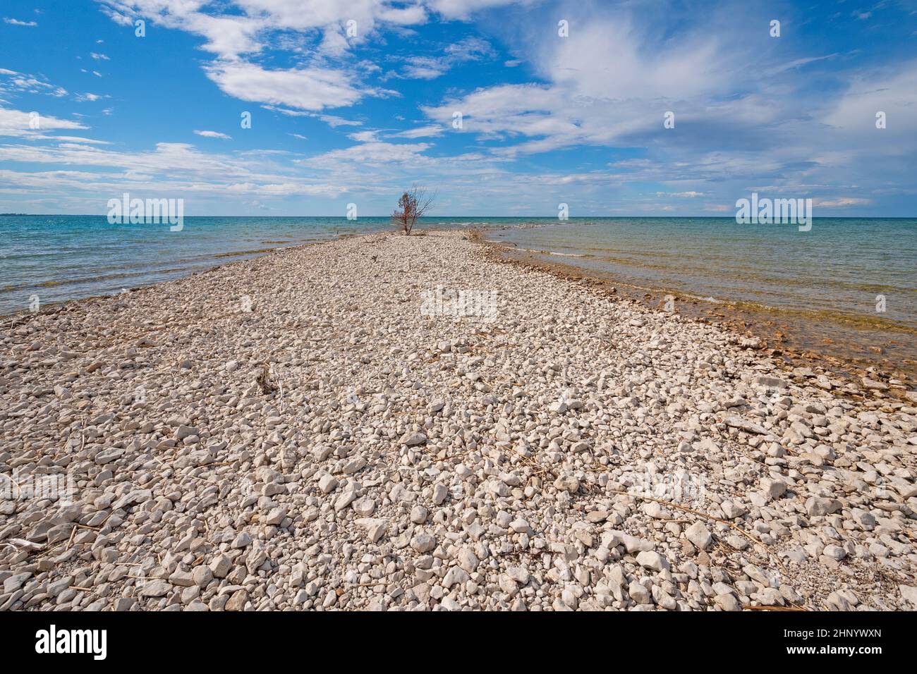 Dramatic Spit Pointing into an Expansive Lake on Lake Huron at ...