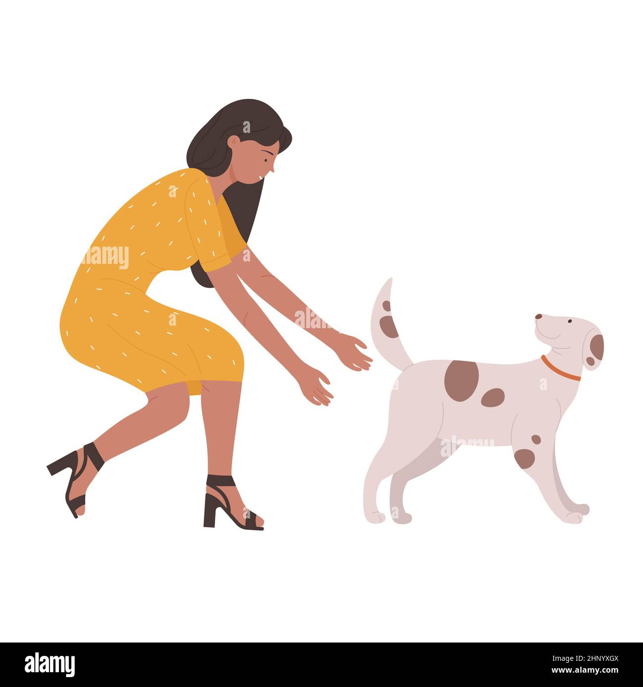 Dog pull woman Stock Vector Images - Alamy