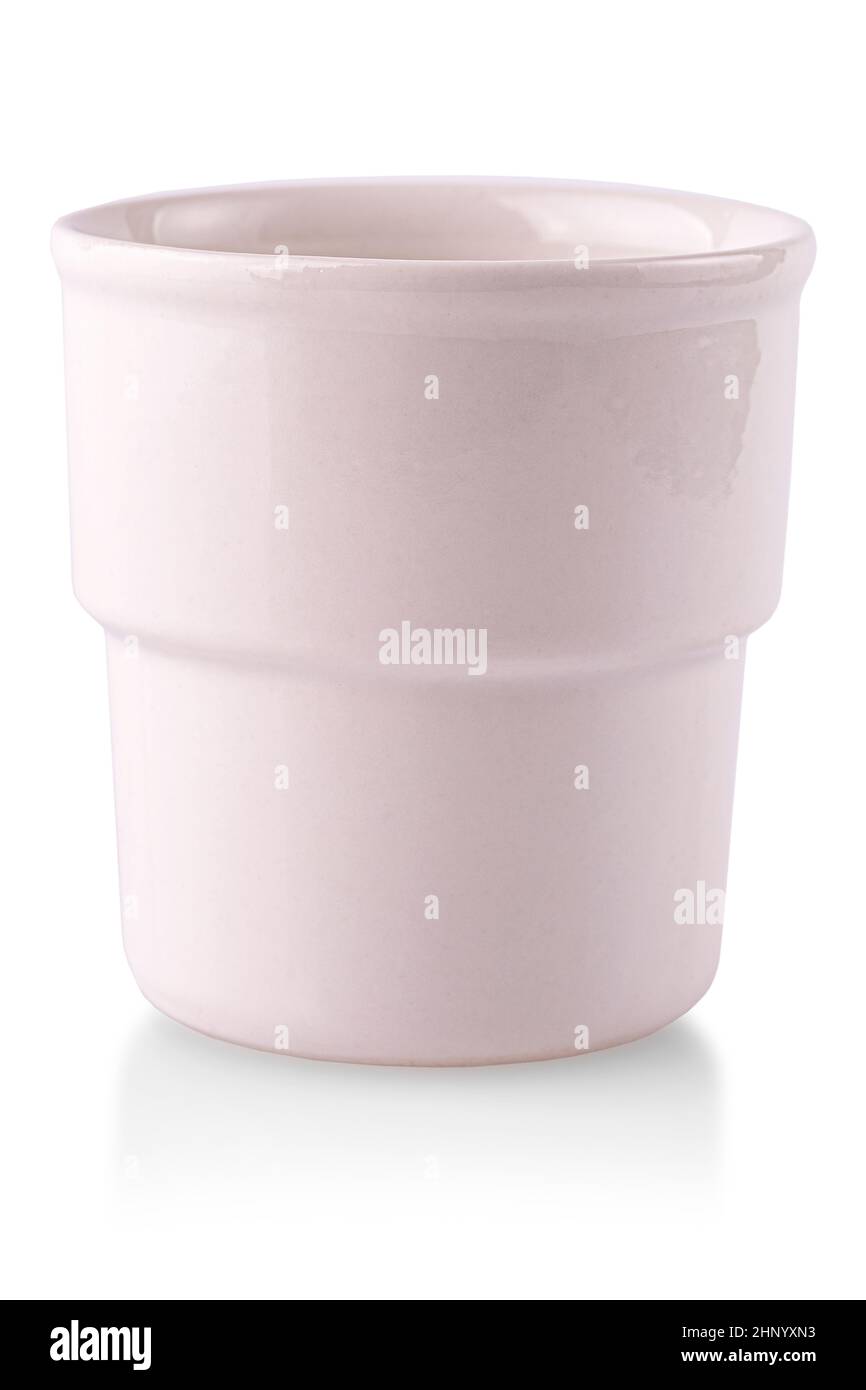 The white porcelain cup without handle isolated on white background ...