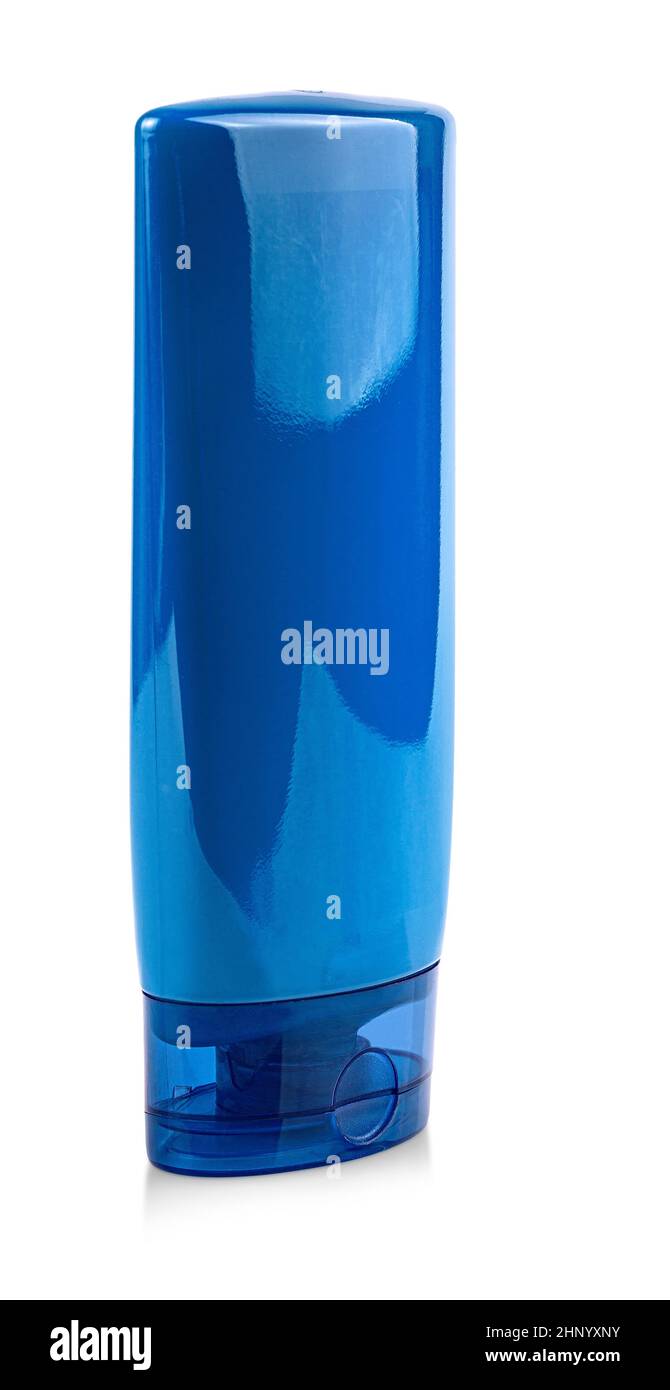 The Blue Plastic Bottle with Shampoo or hygienic cosmetic product ...