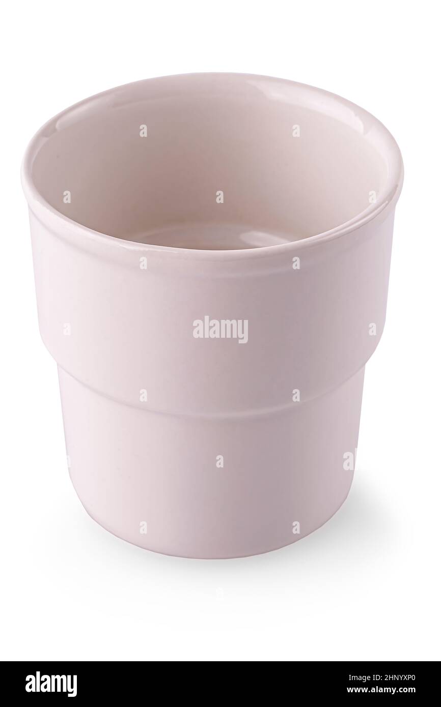 The white porcelain cup without handle isolated on white background ...