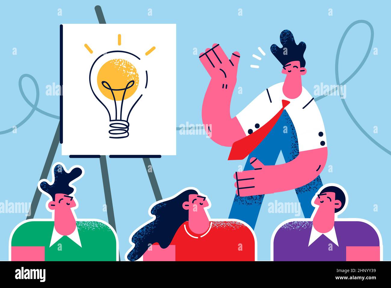Business cartoon meeting chart happy hi-res stock photography and ...