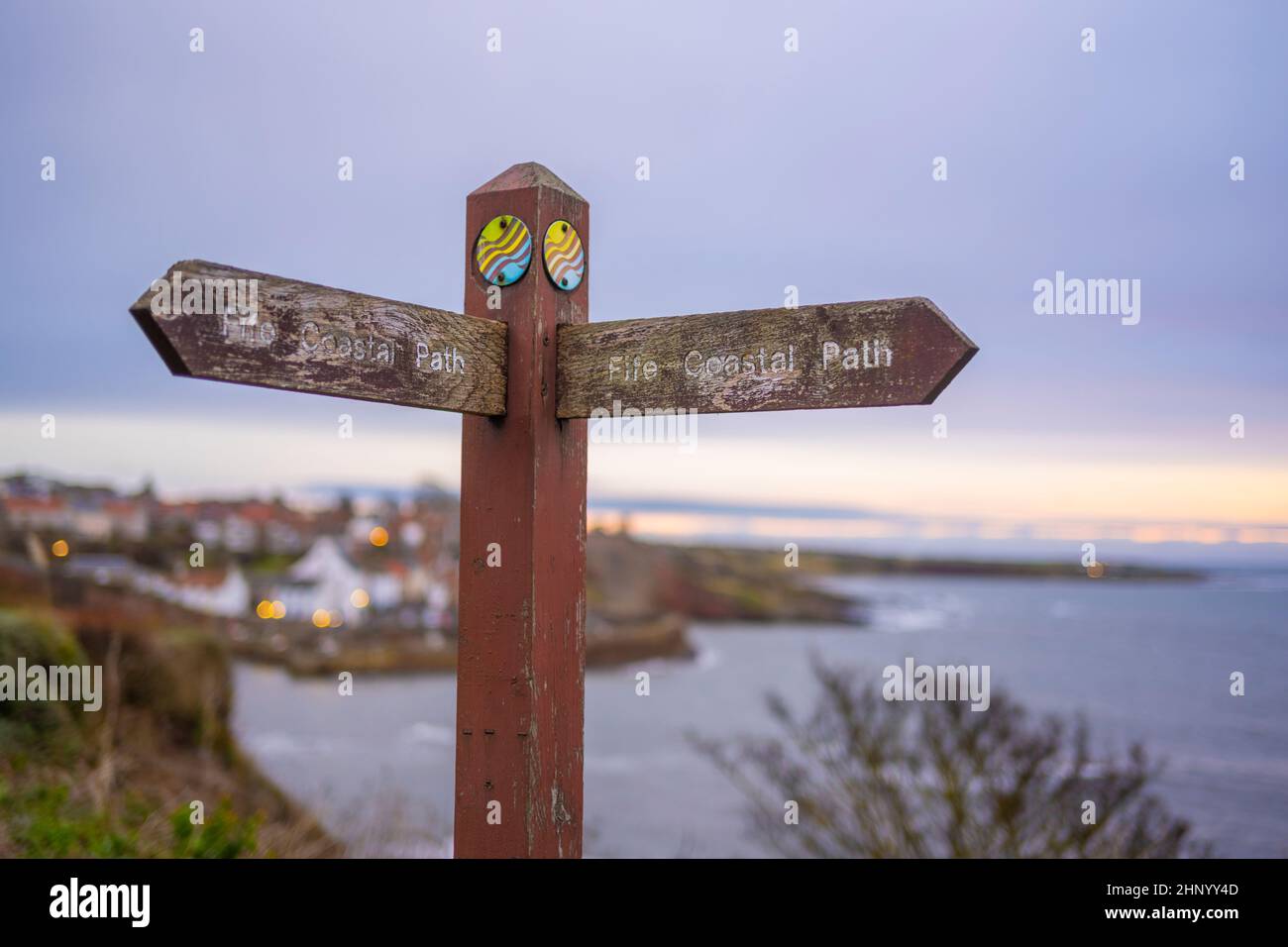 Caril, Fife, Scotland. A view looking towards the Fife coastal path ...