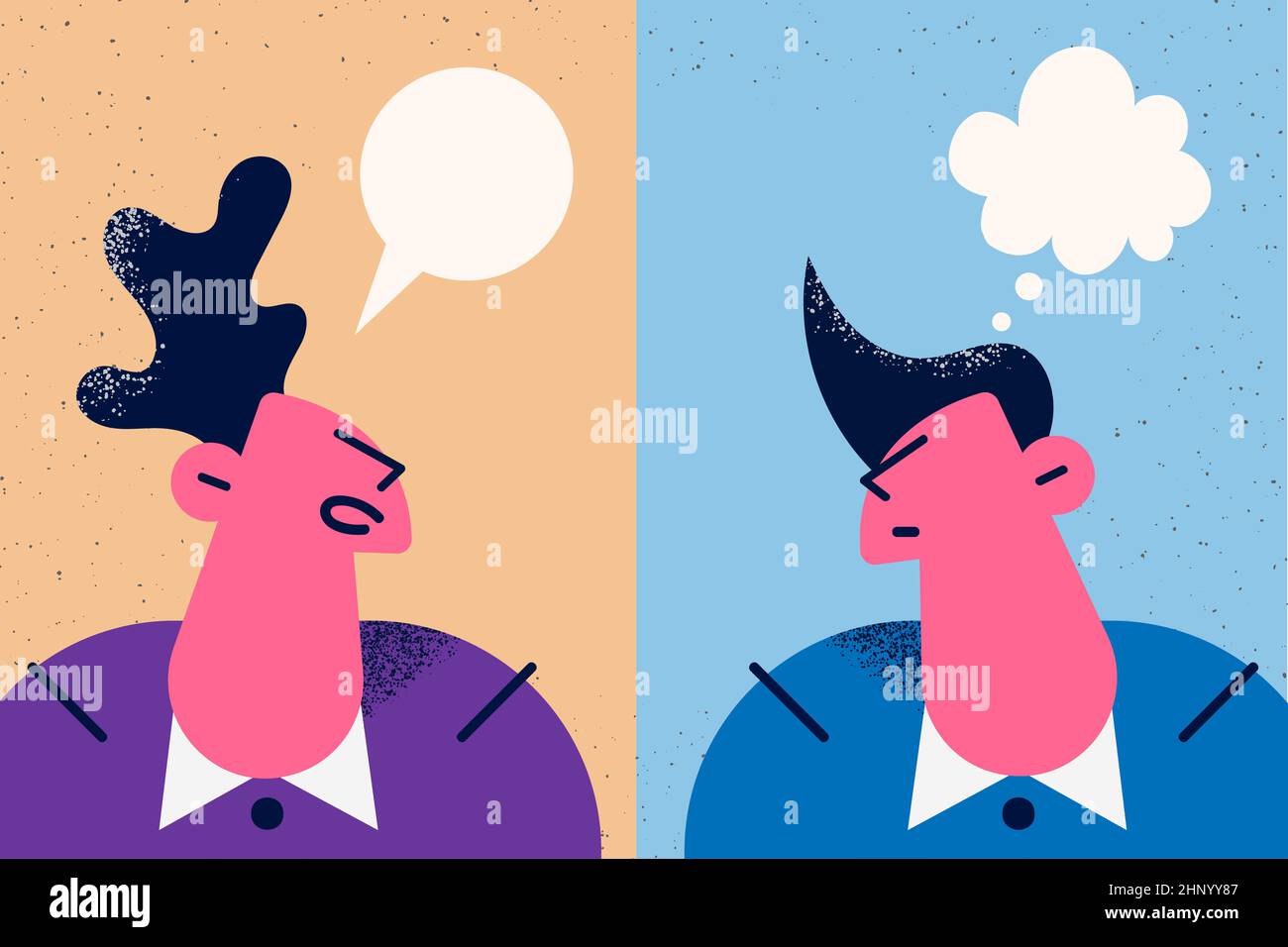 Diverse people speak talk engaged in conversation. Men communicate ...