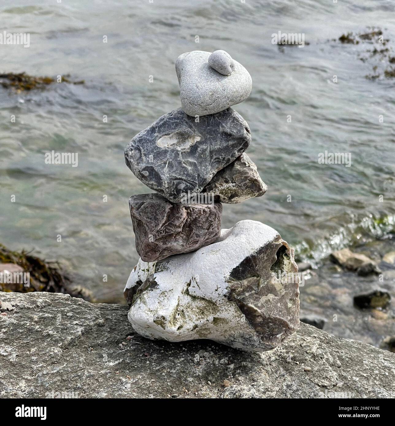 Stone pyramids are stacked stones of various sizes Stock Photo - Alamy