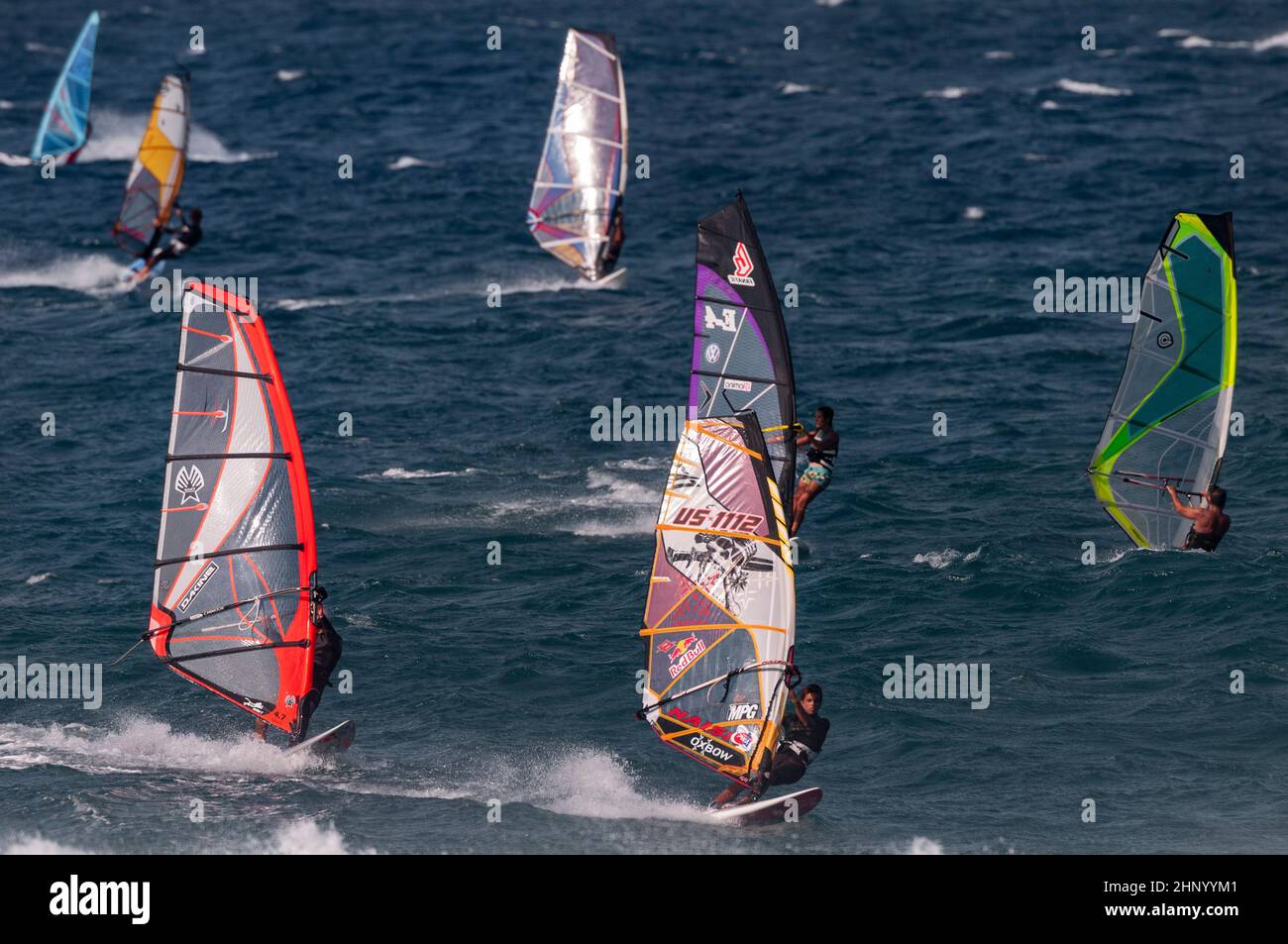 Extreme Windsurfing in big waves at Ho'okipa Beach, Maui, Hawaii, USA ...