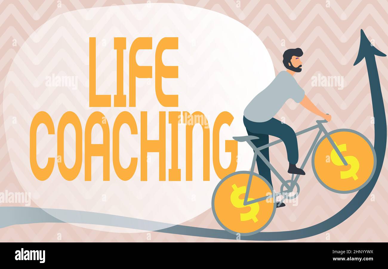 Conceptual caption Life Coaching, Word for person employed to help ...