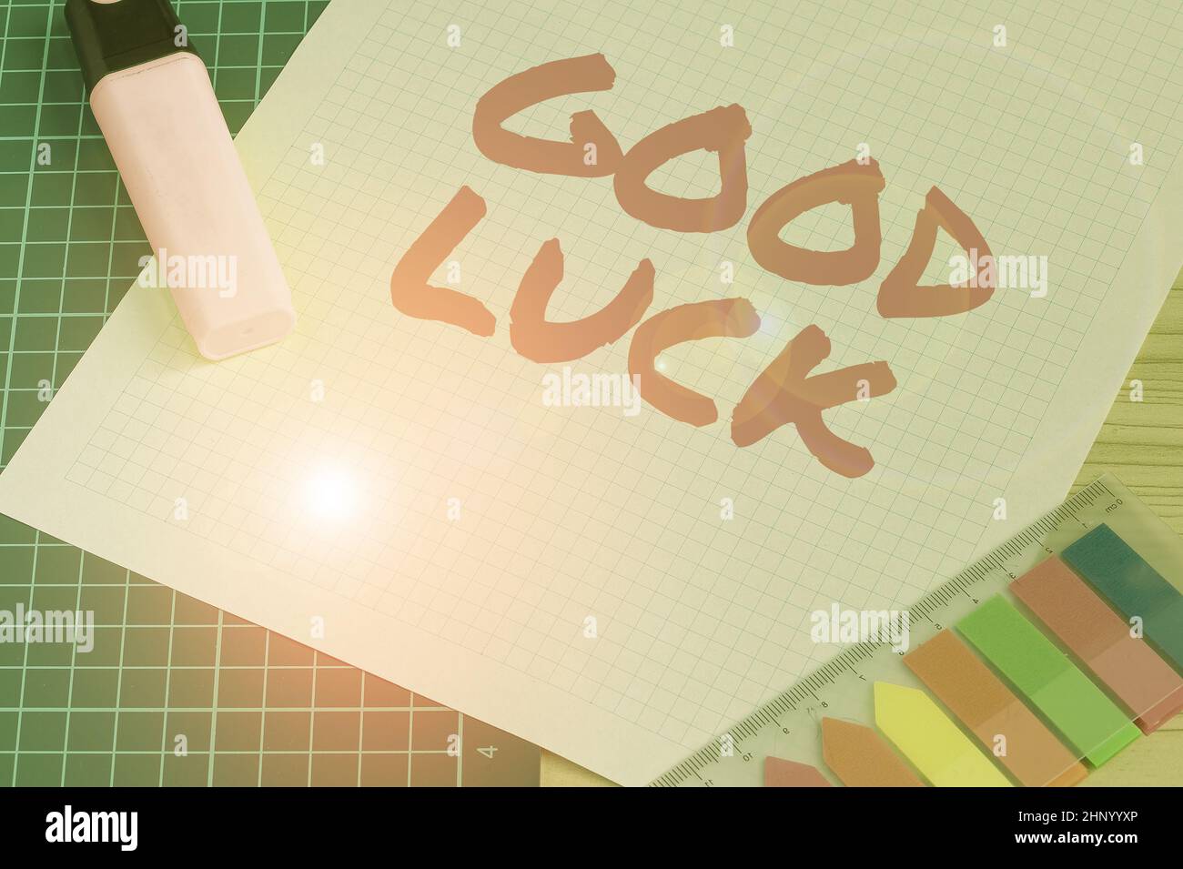 Hand writing sign Good Luck, Business overview wish a positive fortune ...