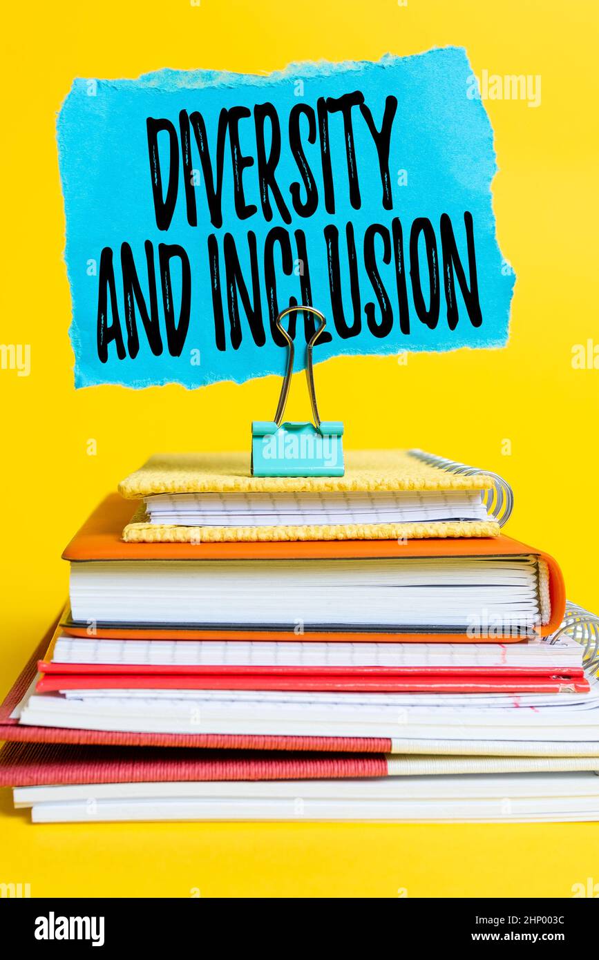 Text showing inspiration Diversity And Inclusion, Word Written on range ...