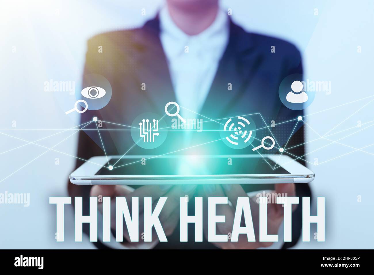 Text showing inspiration Think Health, Internet Concept state of ...