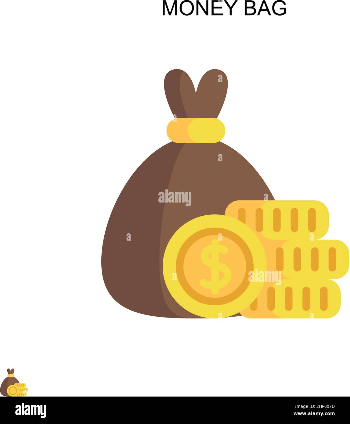 Money bag Simple vector icon. Illustration symbol design template for ...