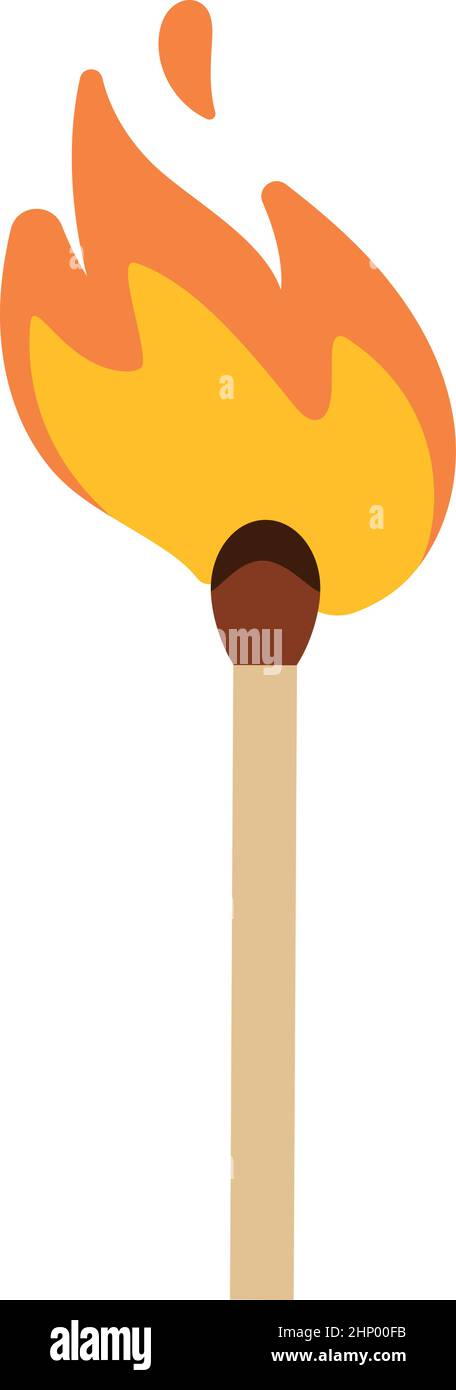 Burning match icon. Wooden stick in fire flame Stock Vector Image & Art ...