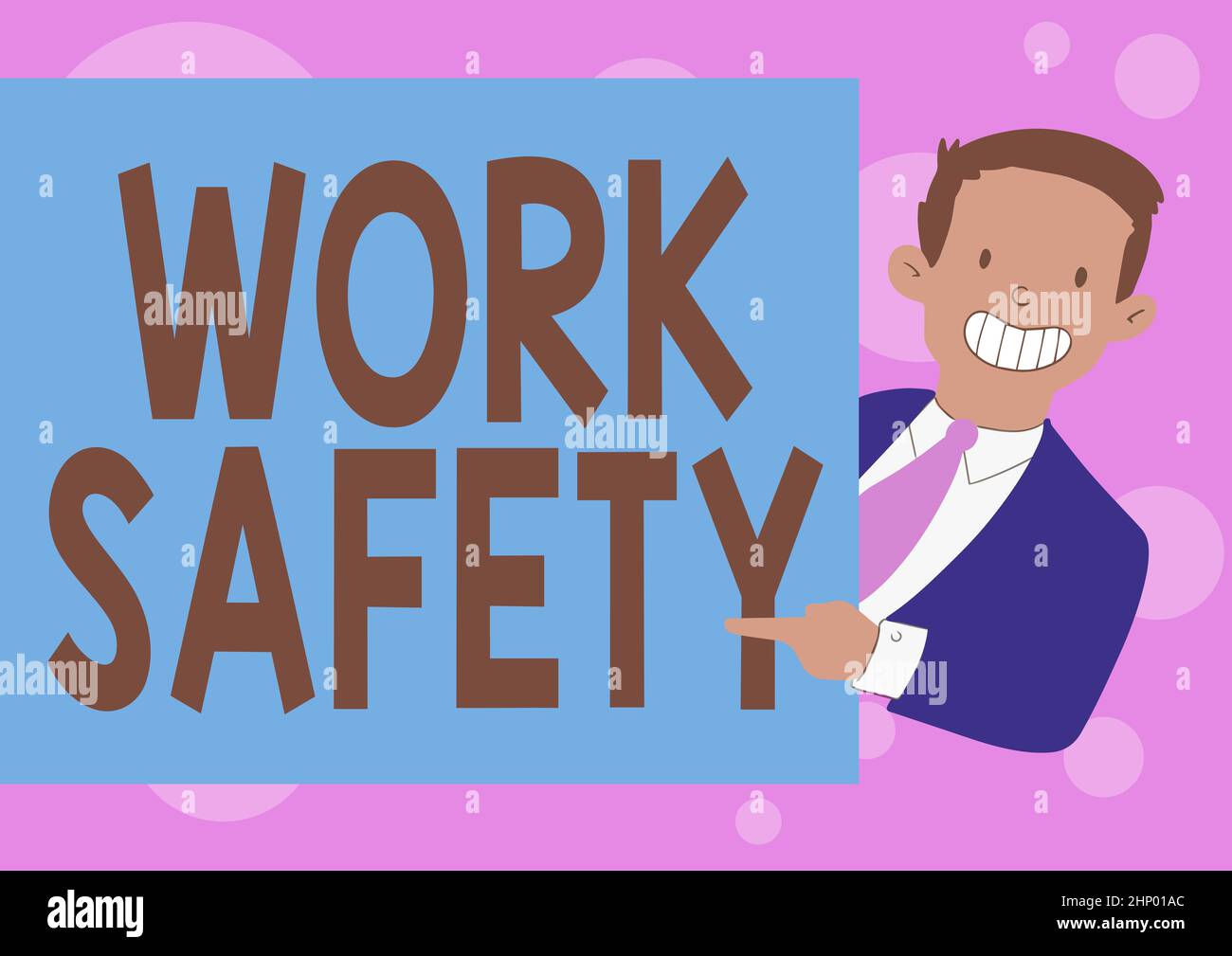 Text sign showing Work Safety, Business overview policies and ...