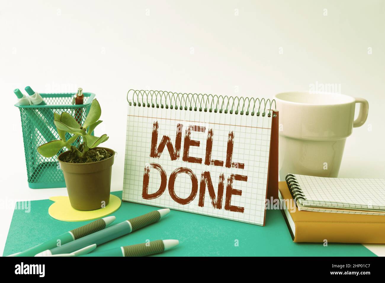 Sign displaying Well Done, Business approach used praising person or ...