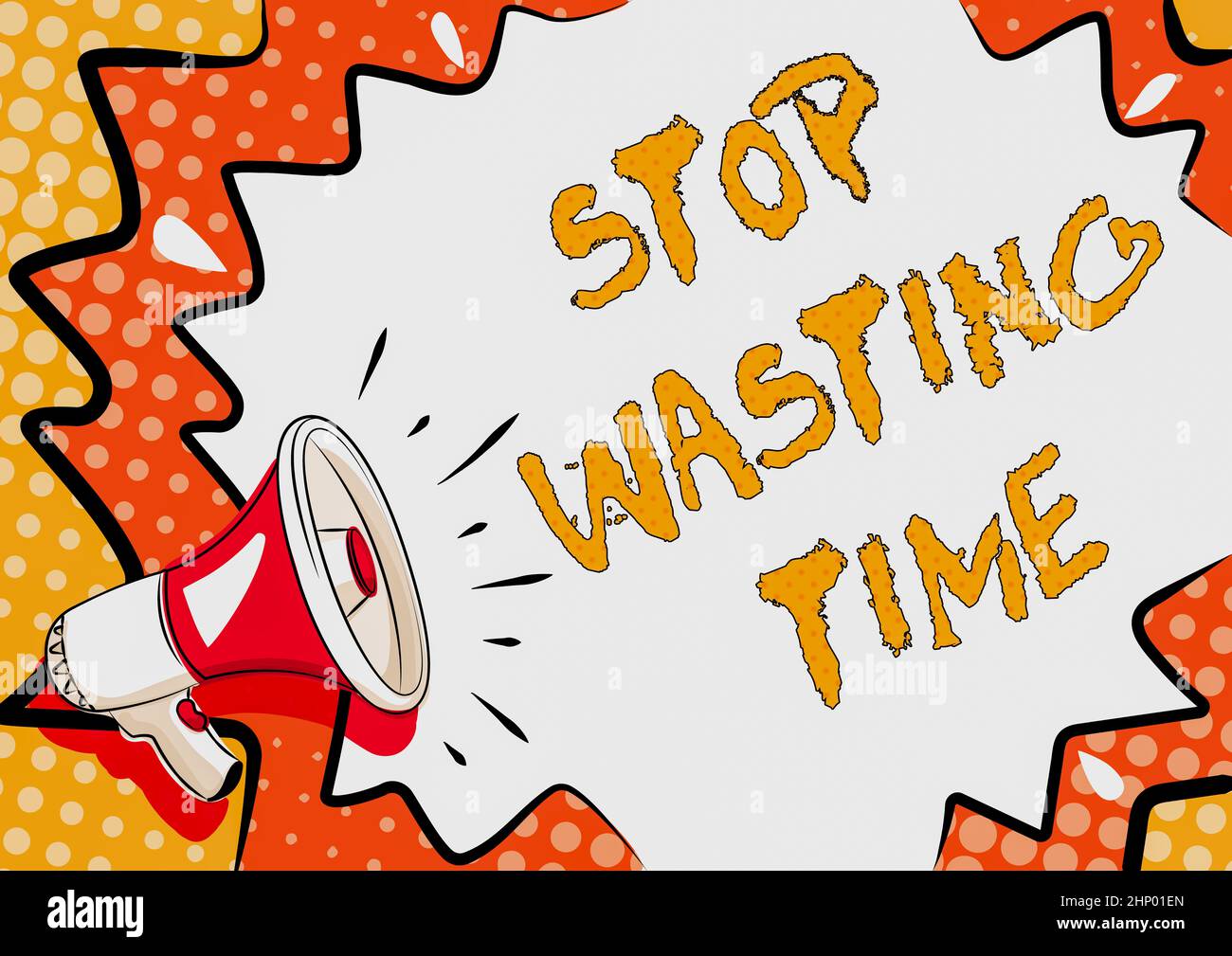 Conceptual caption Stop Wasting Time, Business showcase advising person ...