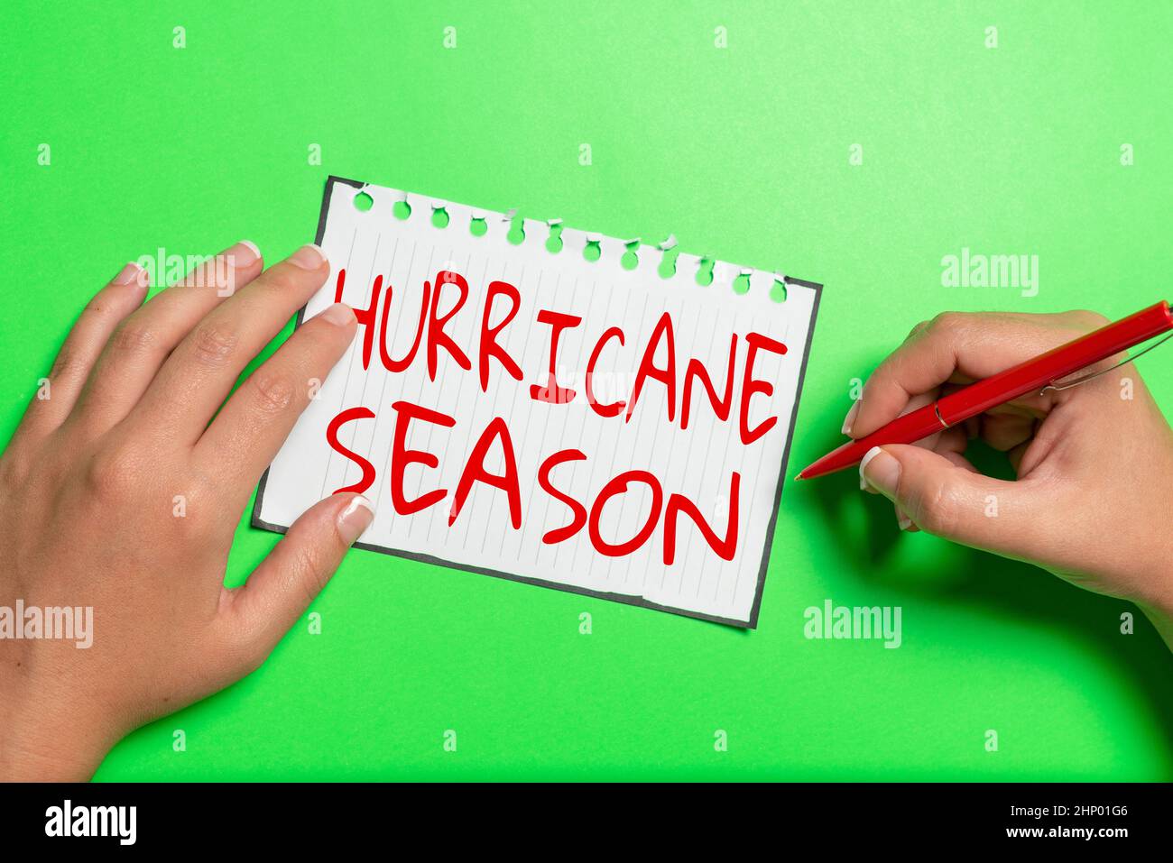 Handwriting text Hurricane Season, Internet Concept time when most ...