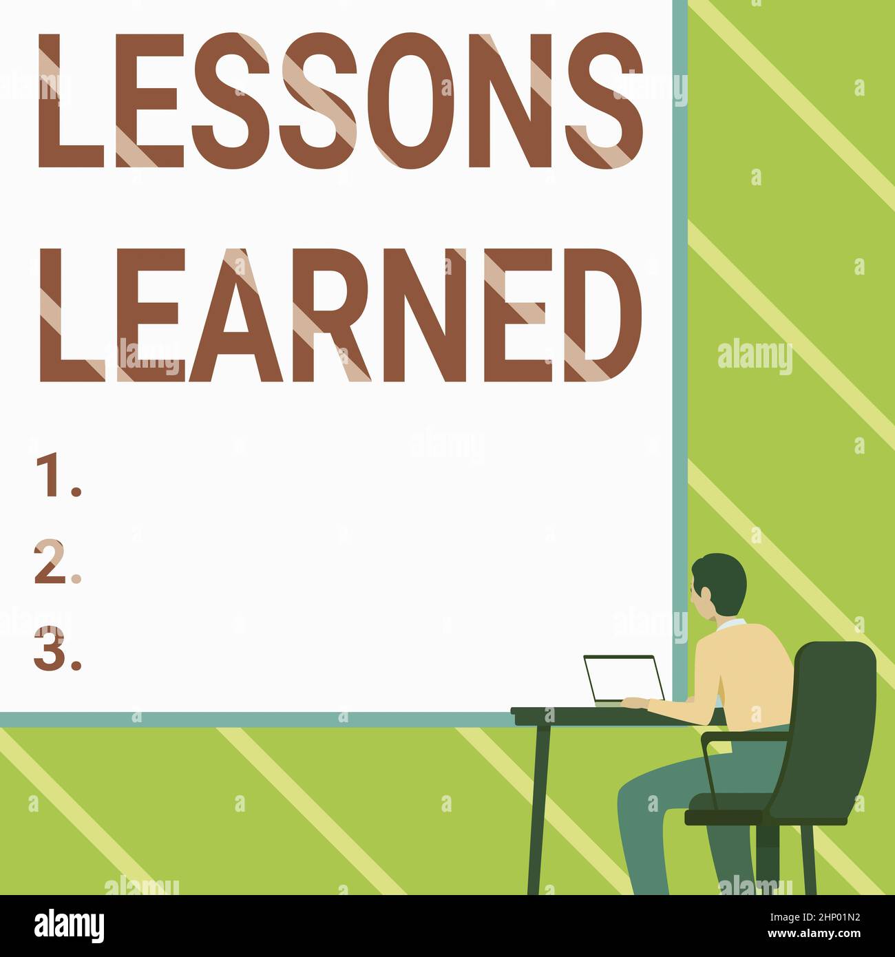 Text sign showing Lessons Learned, Business idea experiences distilled ... Text sign showing Lessons Learned, Business idea experiences distilled ...