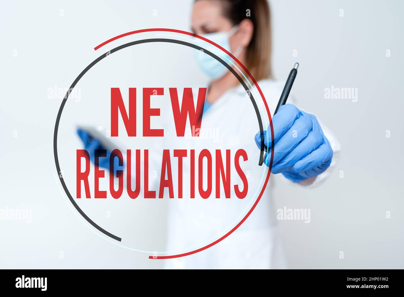 Hand writing sign New Regulations, Business overview rules made ...