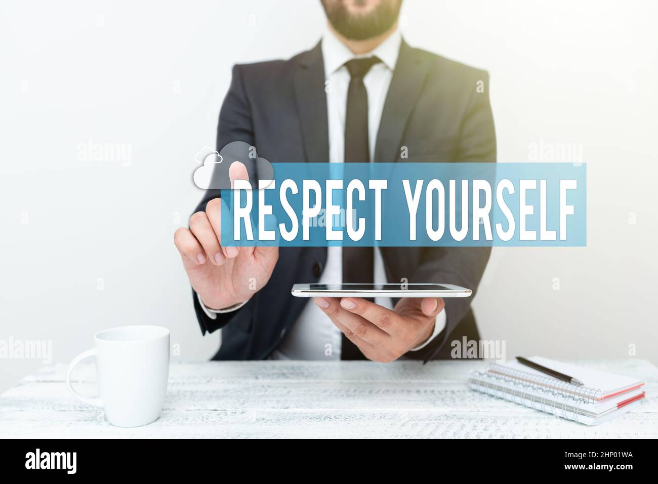 Hand writing sign Respect Yourself, Conceptual photo believing that you ...