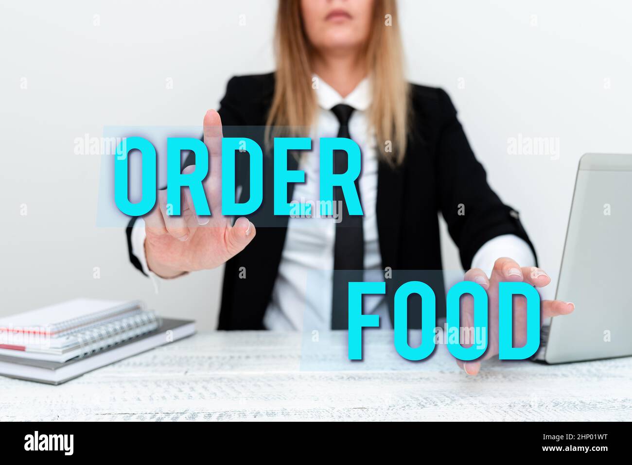 Text showing inspiration Order Food, Business showcase the process of ...