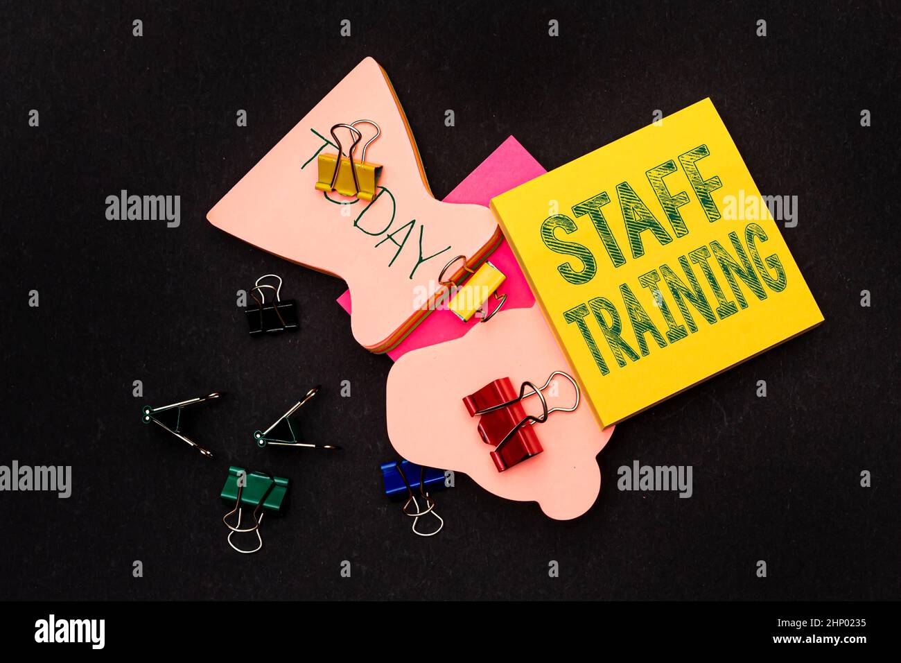 Conceptual display Staff Training, Business idea learn specific knowledge improve performance in ...