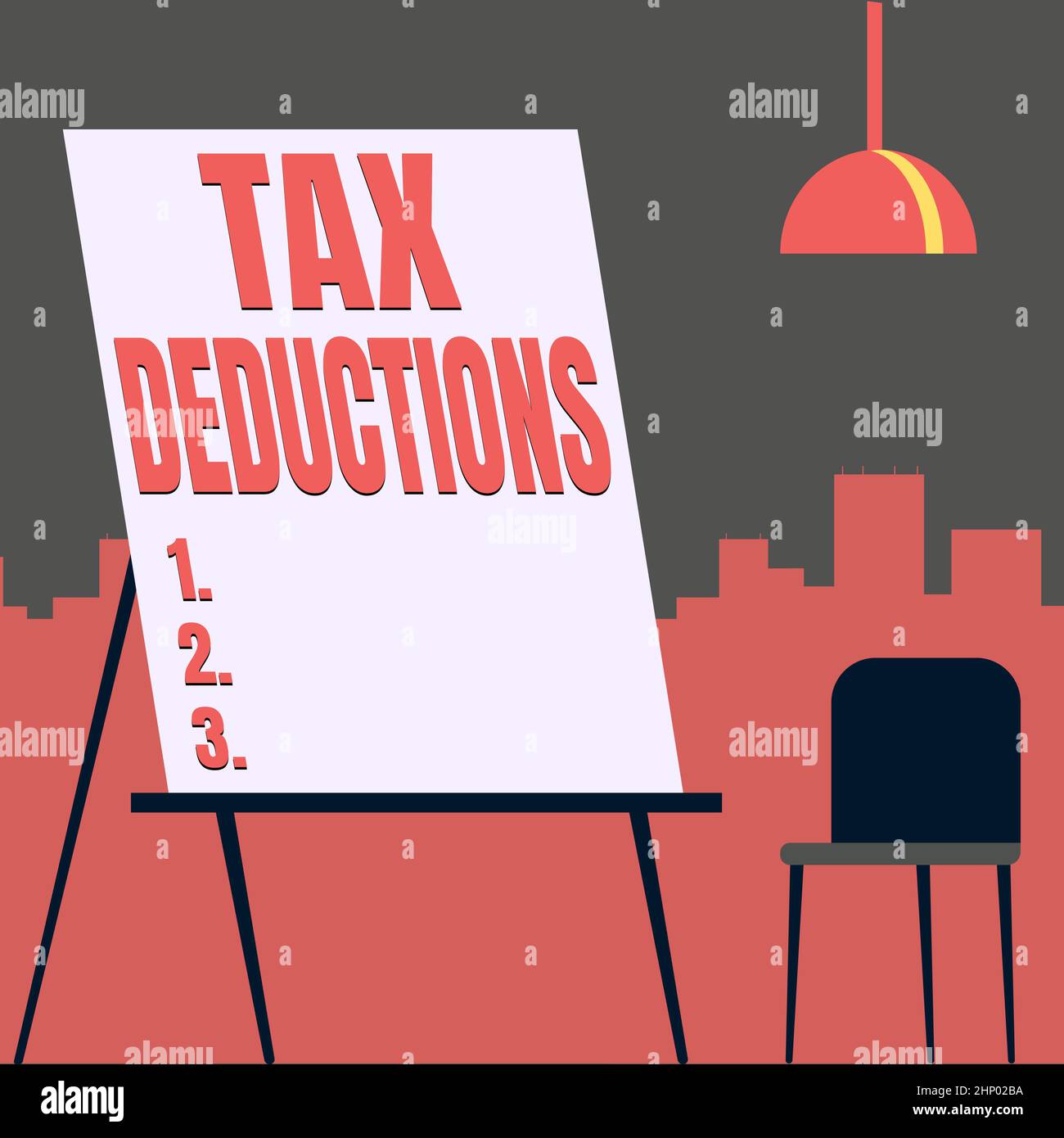 Text showing inspiration Tax Deductions, Word for reduction income that ...