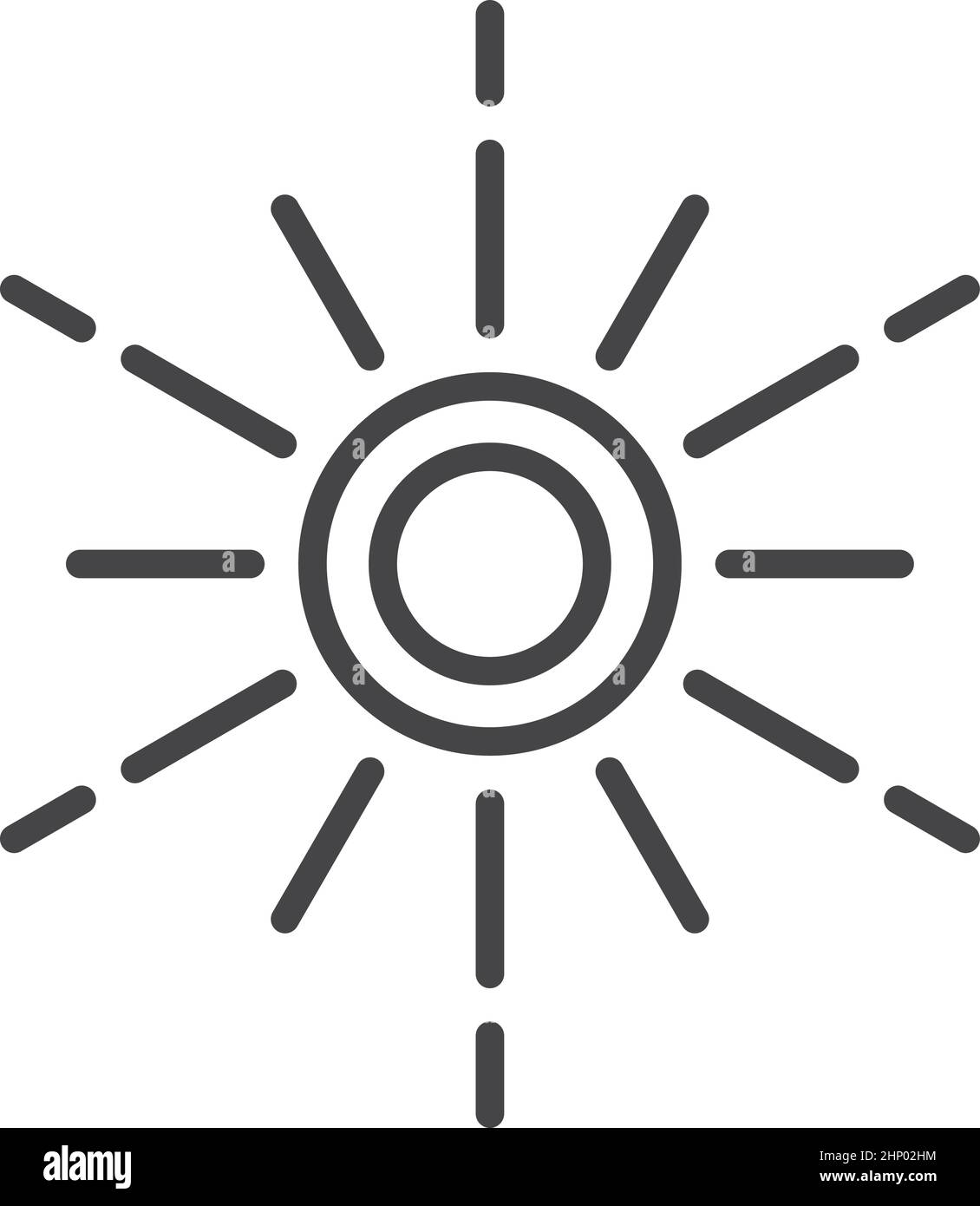 Sun icon in linear style. Shining star rays Stock Vector Image & Art ...