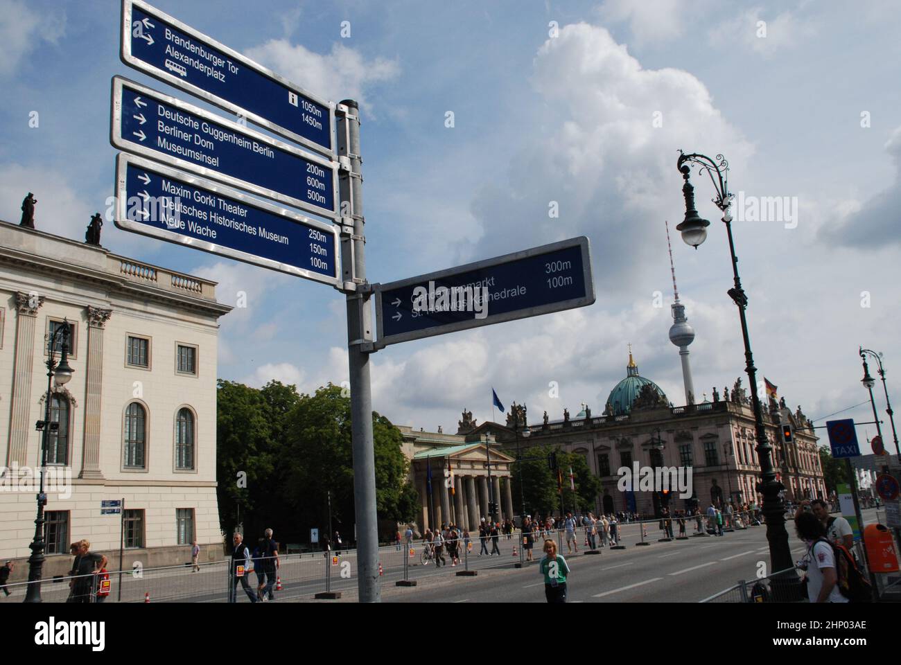 Street sign in Berlin (Germany) with tourist highligths Stock Photo - Alamy