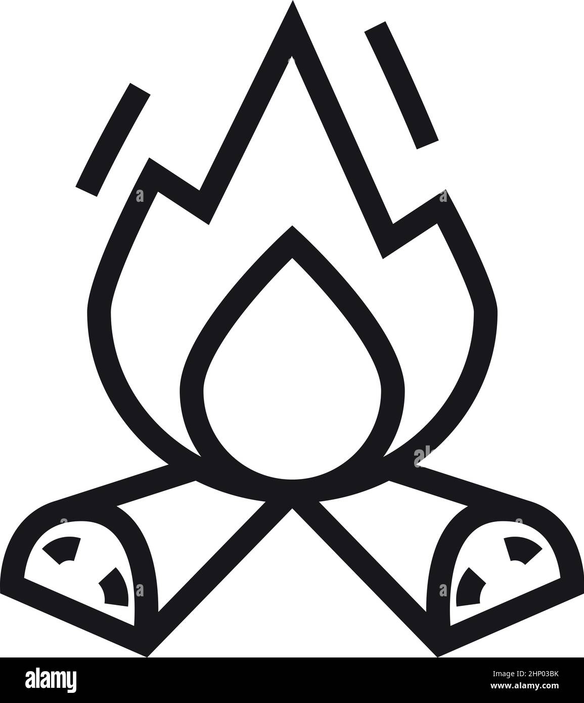 Campfire icon linear vector hi-res stock photography and images - Alamy