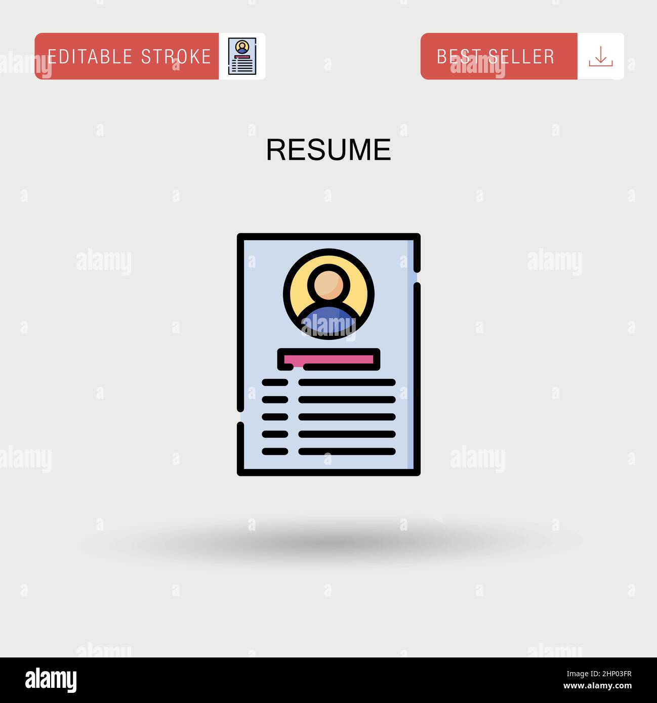 Resume Simple vector icon Stock Vector Image & Art - Alamy