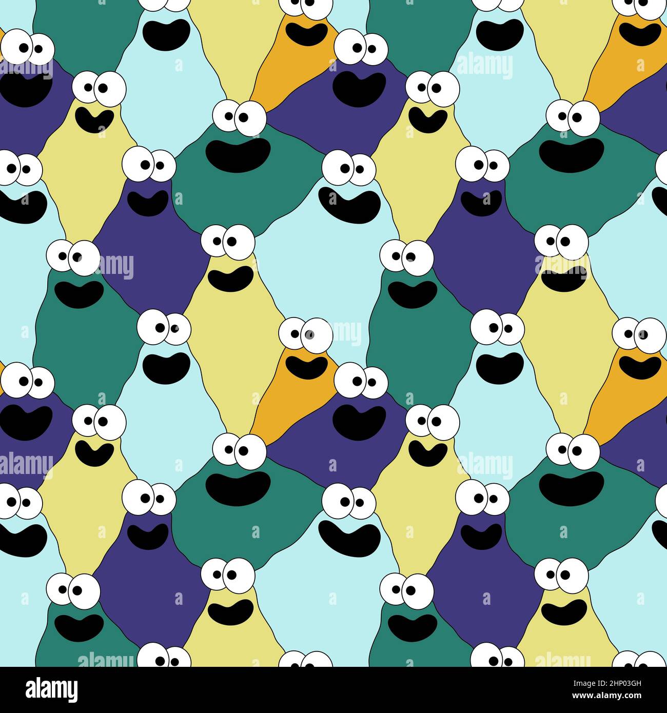 Kids seamless cute monster alien pattern for fabrics and packaging and ...