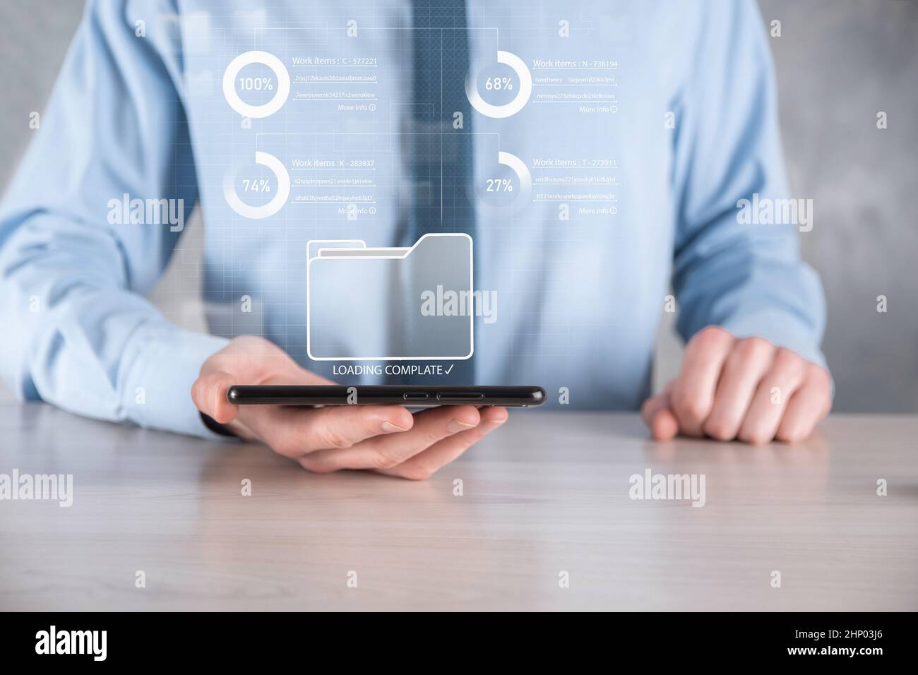 Business developer hand using board framework on virtual modern ...