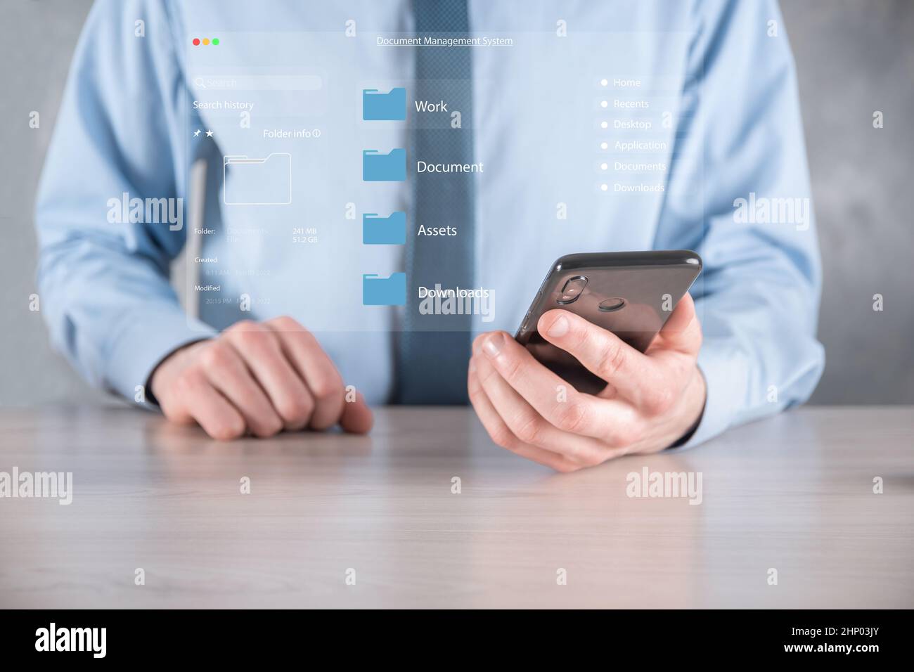 Document management concept. Virtual screen icons Document Management ...