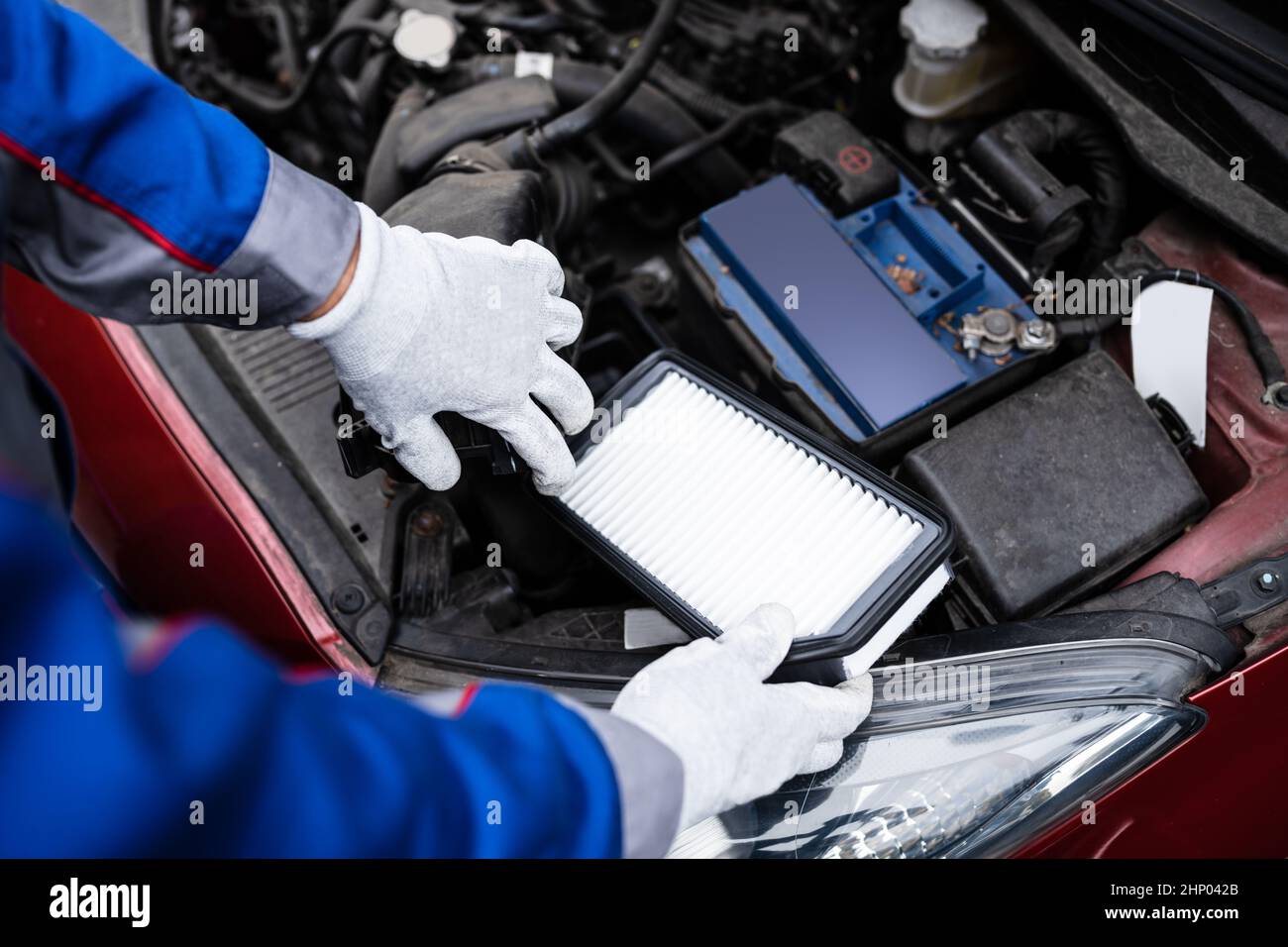 New Clean Car Filter. Vehicle Fresh Air. Automobile Maintenance Stock ...