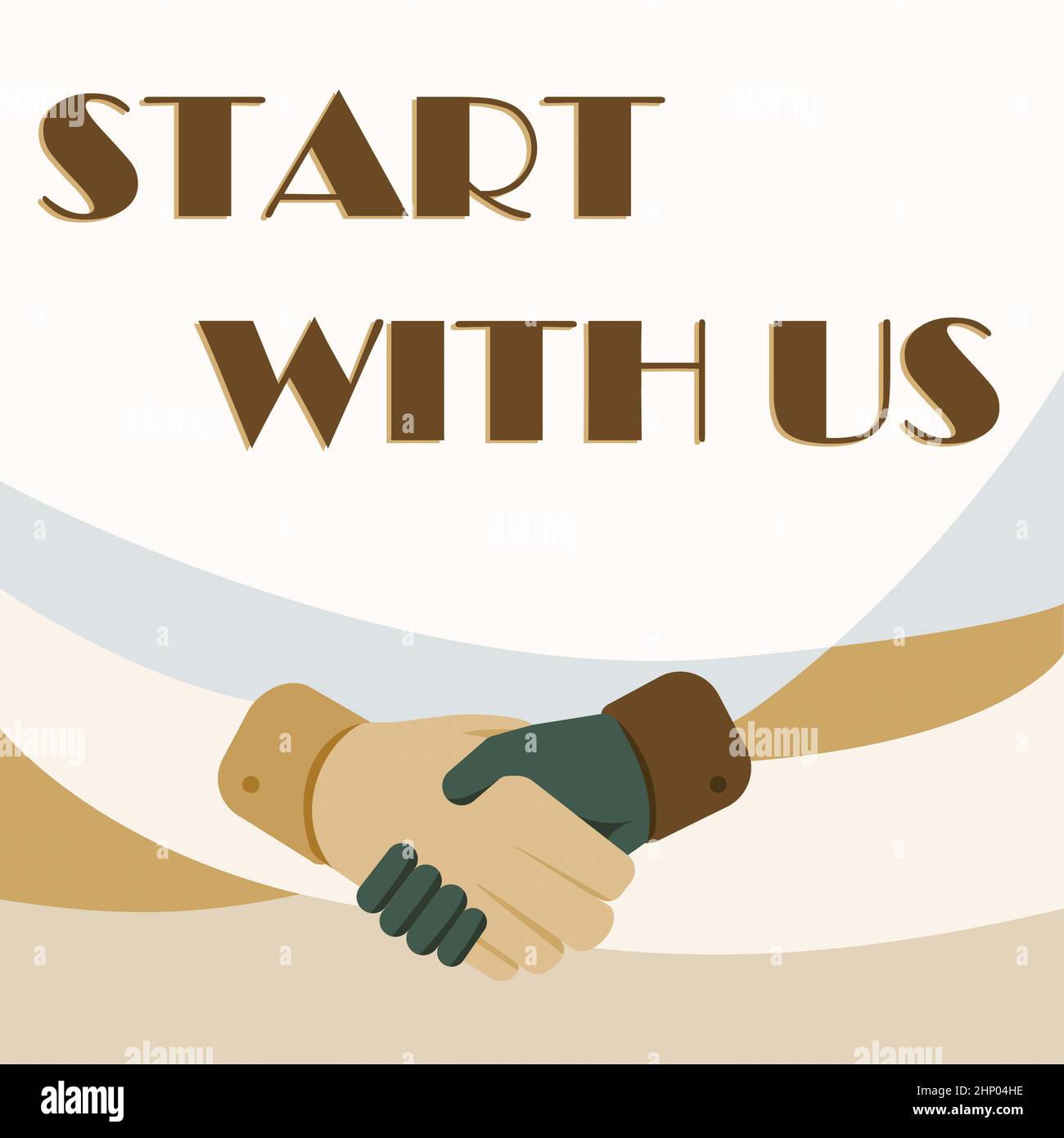 Text Sign Showing Start With Us Word For Inviting Someone To Work Together For Certain Job Or