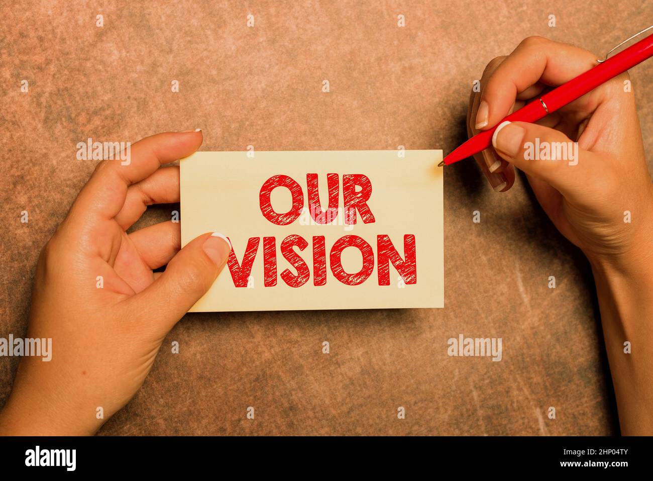 Handwriting text Our Vision, Concept meaning serves as clear guide for ...