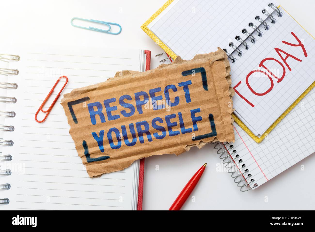 Handwriting text Respect Yourself, Word for believing that you good and ...