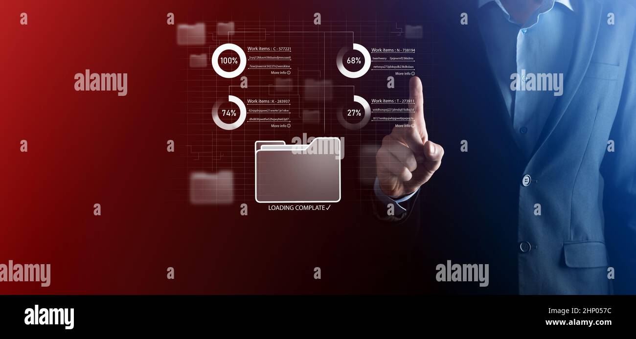 Business developer hand using board framework on virtual modern ...