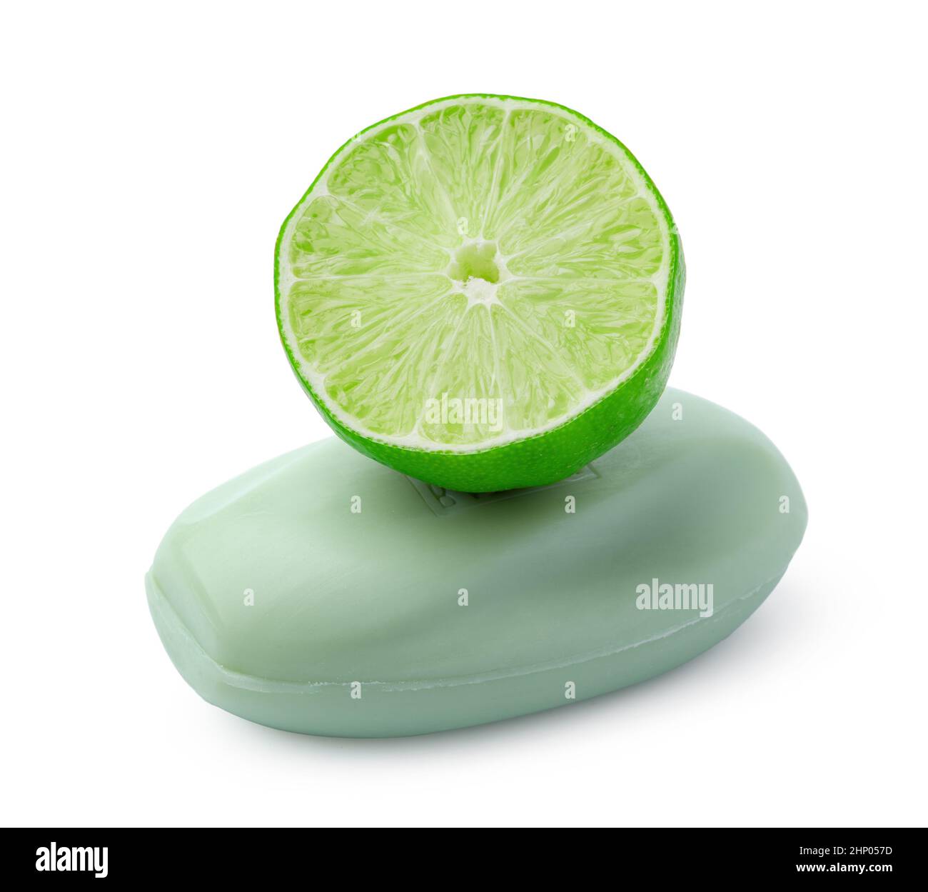 Handmade soap with lime on a white background Stock Photo - Alamy