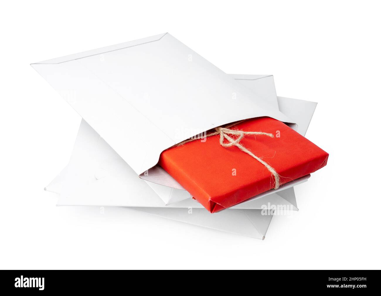 Stack of envelopes on white background Stock Photo - Alamy
